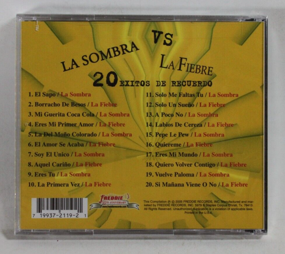 La Sombra / La Fiebre - Cd - 20 Exitos de Recuerdo - Tejano Chicano ...