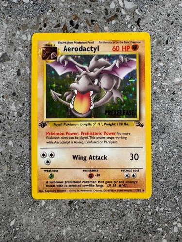 Pokemon TCG Prerelease 1st Edition Aerodactyl 1/62 Fossil Pre-release ...