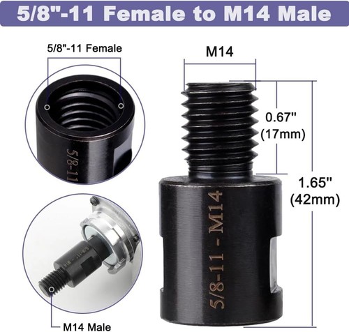 2Pcs Angle Grinder Converter Adapters 5/8"-11 to M10/ M14, Black | eBay