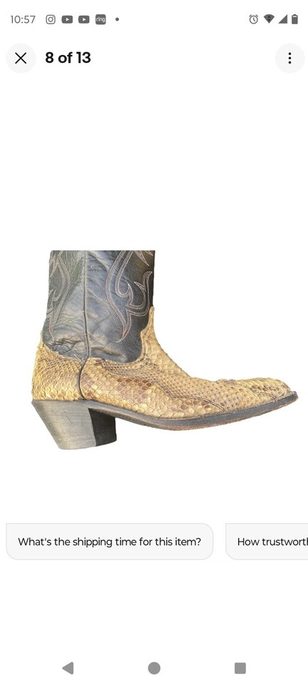 RARE 1970’s VINTAGE PYTHON BELLY COWBOY WESTERN BOOTS. Size 9D | eBay