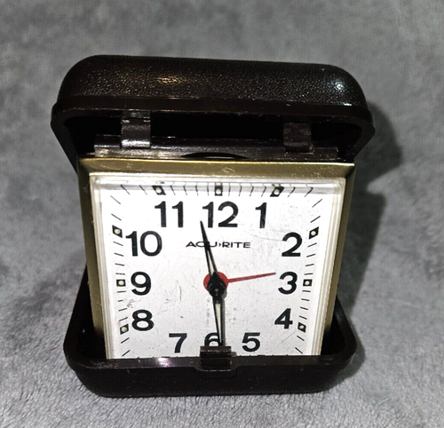 Vintage Acu-Rite Travel Table Folding Alarm Clock Glow in the Dark ...