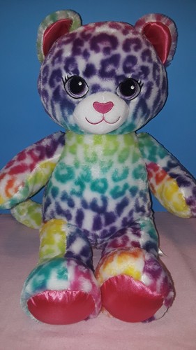 BUILD A BEAR Leopard Rainbow Plush Stuffed Animal Cat Kitten 17" | eBay
