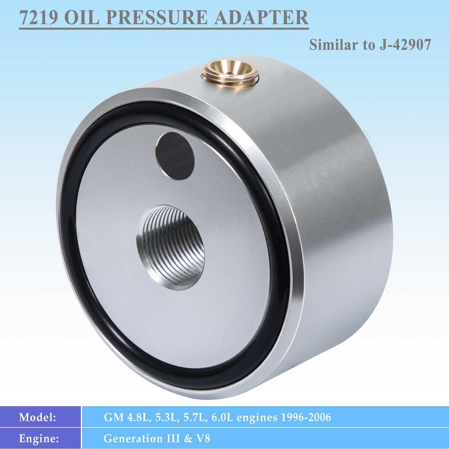 EN-47971 & 7219 Oil Pressure Gauge Adapter for GM 4.8L, 5.3L, 5.7L, 6 ...