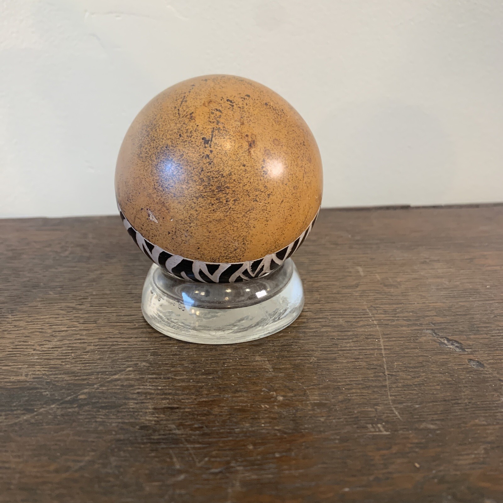 Zebra Stripe stone Sphere Hand Carved Painted Brown Black | eBay