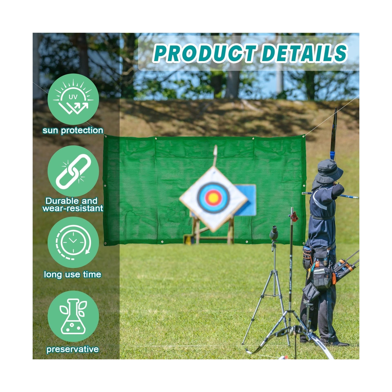 Archery Backstop Heavy Duty Archery Back Stop Netting Reinforced ...