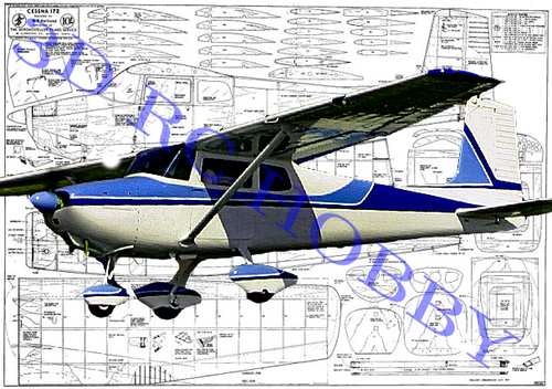 GIANT Cessna 172 Skyhawk 108" WS RC Model Plane Airplane Plans ...