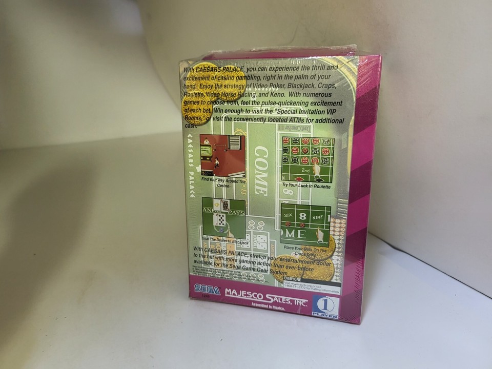 NEW Sealed Caesars Palace game cartridge for Sega Game Gear Creased box ...