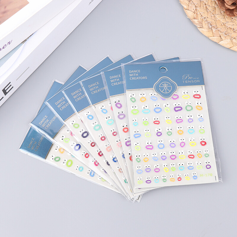 Kawaii False Nails Sticker Mouth Press On Nail Art Sticker Peelable ...