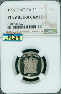 1997 SOUTH AFRICA 2 RAND NGC PF69 MAC UHCam 2ND FINEST SPOTLESS 3,596 ...
