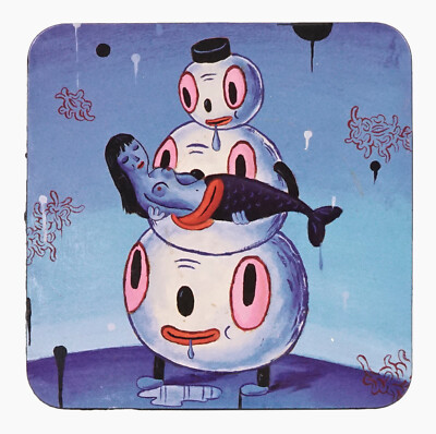 Kitschy Gary Baseman Coaster Pop Art Siren Snowman Vintage Cartoon Kids ...