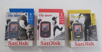 SanDisk Clip Sport MP3 Player 8GB Blue Pink Yellow New! Vintage! | eBay