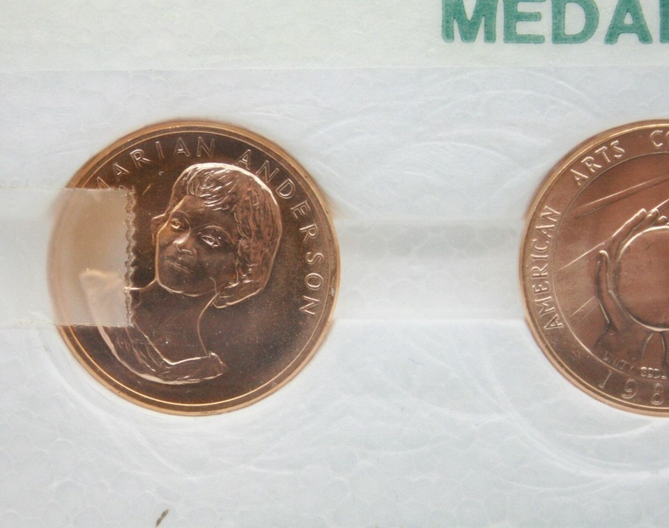 1980 1/2 oz MARIAN ANDERSON AMERICAN ARTS GOLD MEDALLION 3 COINS SET 1/ ...