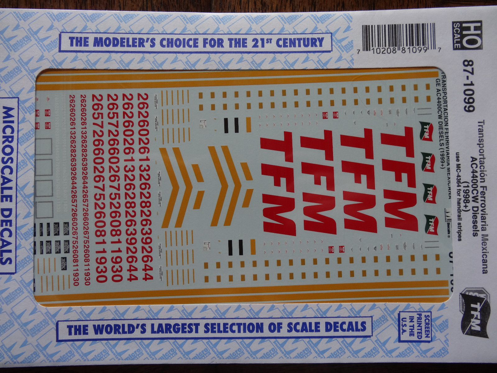 Microscale Decal HO #87-1099 TFM Diesel - AC4400CW | eBay