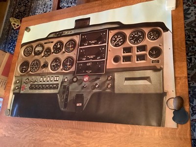 Vintage Airplane Cockpit Instrument Panel Poster | eBay
