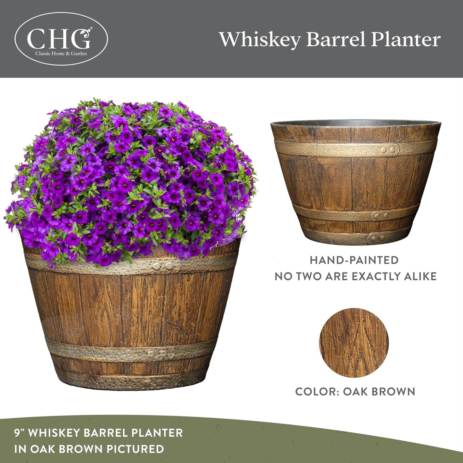 Classic Home and Garden Whiskey Resin Flower Pot Barrel | eBay