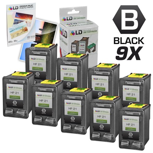 LD Products Replacement Ink Cartridges for HP 21 C9351AN Black 9pk ...