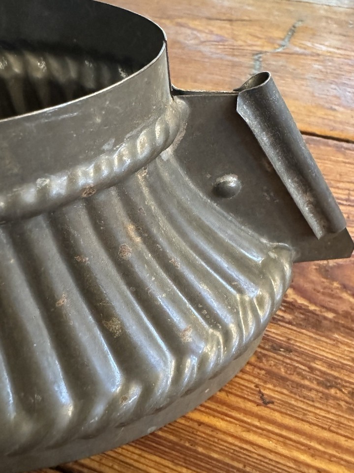 Vintage Antique French Meat Pie Cake Tin Mold - Fluted Raised Game Pie ...