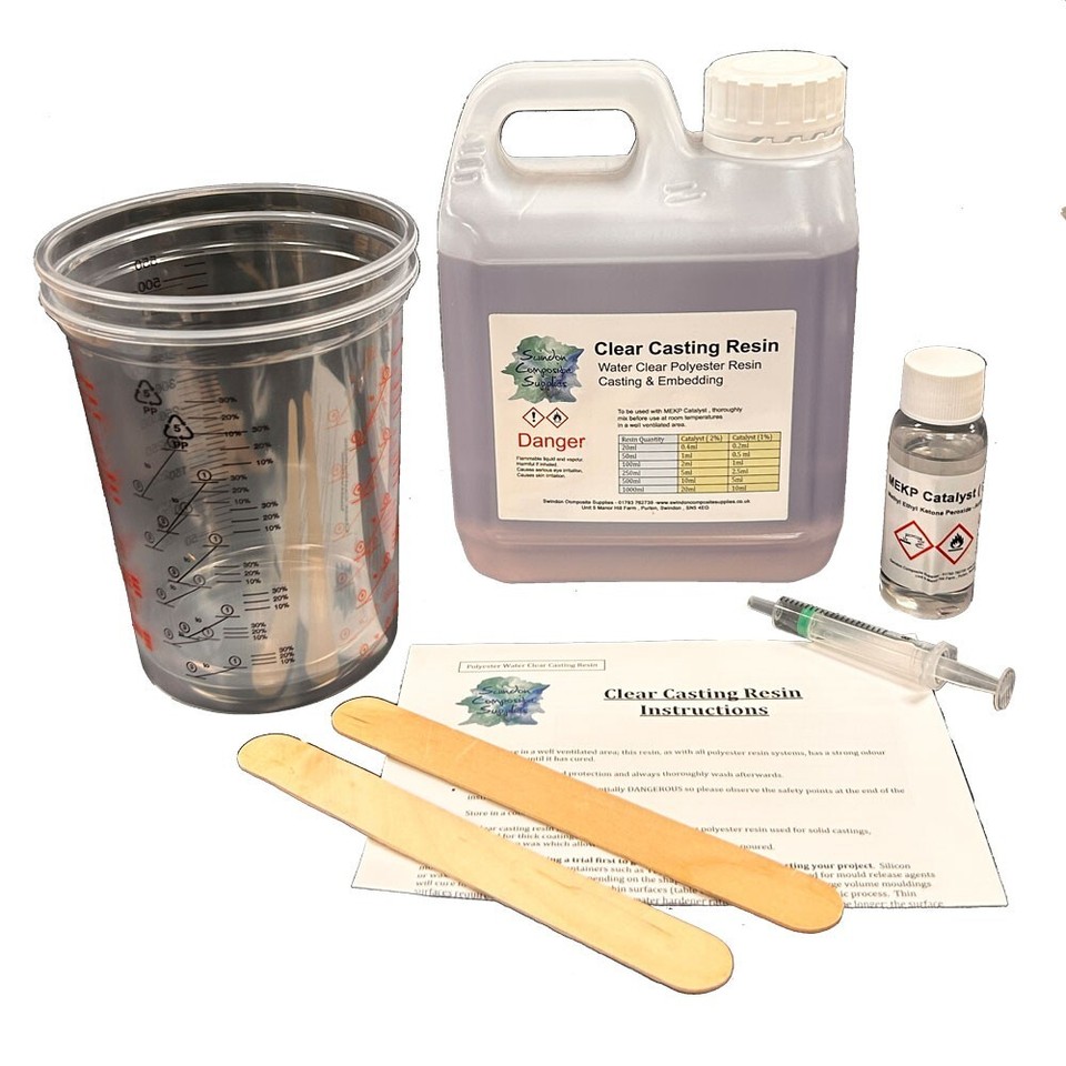 Clear Resin Water Clear Casting Kit - 1kg , 500g, 2kg or 5kg ...