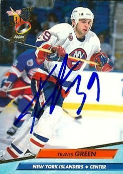 Travis Green autographed Hockey Card (New York Islanders) 1993 Fleer ...