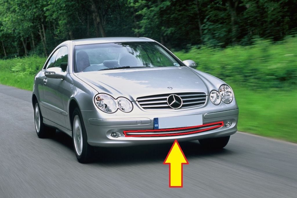 Genuine MB CLK W209 AVANTGARDE Front Bumper Lower Center Grille ...