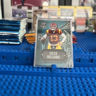Caleb Williams 2023 Wild Card 7 Card Stud Teal Spade , USC Trojans 3/ 4 ...