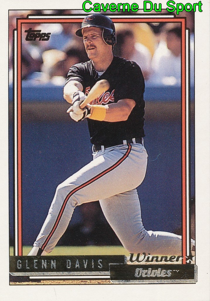 190 GLENN DAVIS ORIOLES TOPPS GOLD WINNER BASEBALL CARD 1992 | eBay