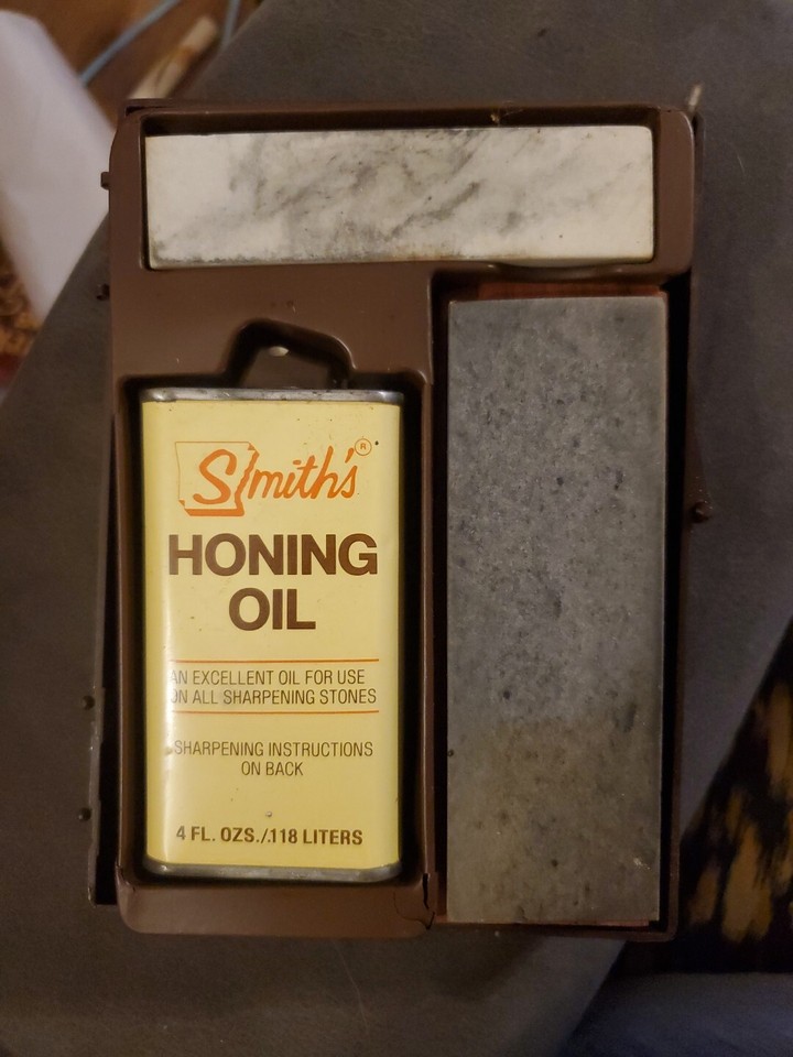 Vintage Smiths Deluxe Blade Knife Sharpening Kit Arkansas Stones Honing ...