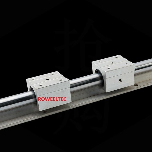 SBR20-2500mm LINEAR SLIDE GUIDE SHAFT 2 RAIL+4SBR20UU BEARING BLOCK CNC ...