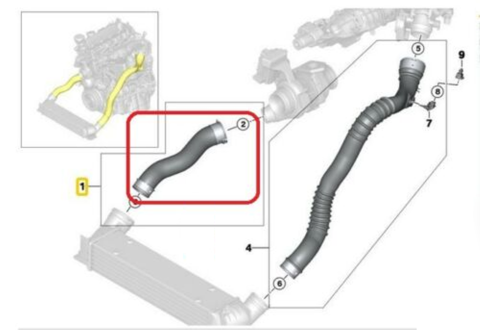 Sleeve Intercooler Turbo Hose Air For BMW Serie 5 E60, E61 520D ...