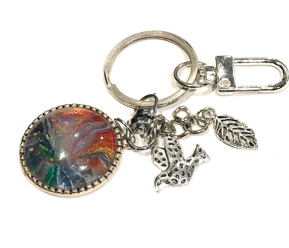 Handmade Key chain key rings charm unique gift idea wearable art ...