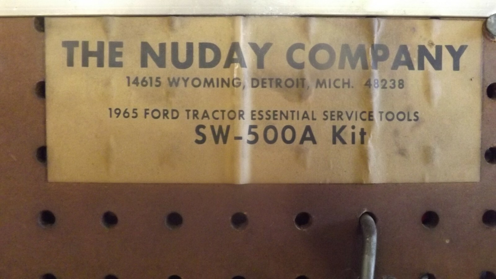 Rare NUDAY SW500-A Ford Tractor Essential Service Tools | eBay