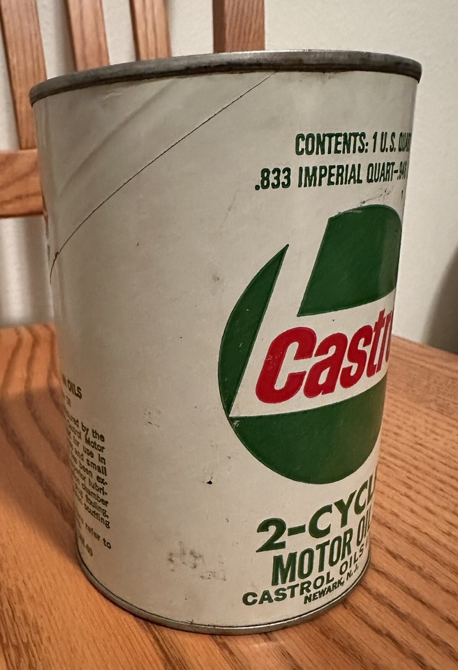 VINTAGE CASTROL 2-CYCLE MOTOR OIL FULL QT CARDBOARD CASTROL OIL INC ...
