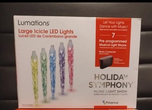 Lumations Holiday Symphony 5 Ct Icicle LED Multicolor Dome Music Light ...