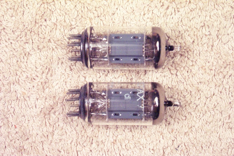 Two, Telefunken 12AX7 ECC83, long, smooth plate, match date pair #2 ...