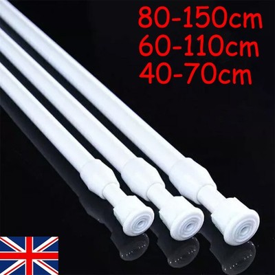 Extendable Spring Loaded Net Rods Telescopic Voile Tension Curtain Rail ...
