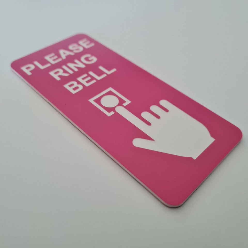 Please Ring Bell Sign Plaque Door Doorbell Buzzer Push Button Intercom ...