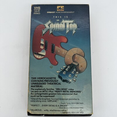 This Is Spinal Tap (VHS, 1984)Nelson Entertainment w/ Prev Unreleased ...