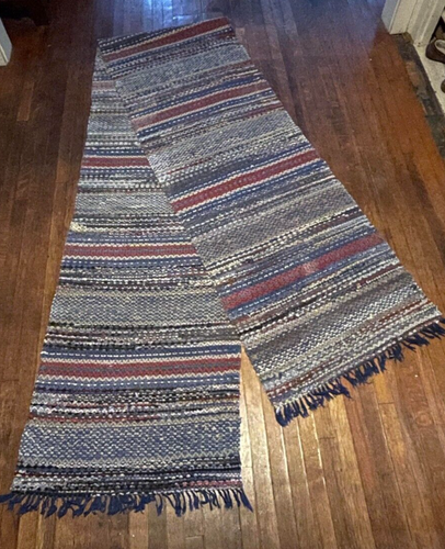 Gorgeous Antique Swedish Hand Made Rag Rug (25.5x155 inches) 1920s | eBay