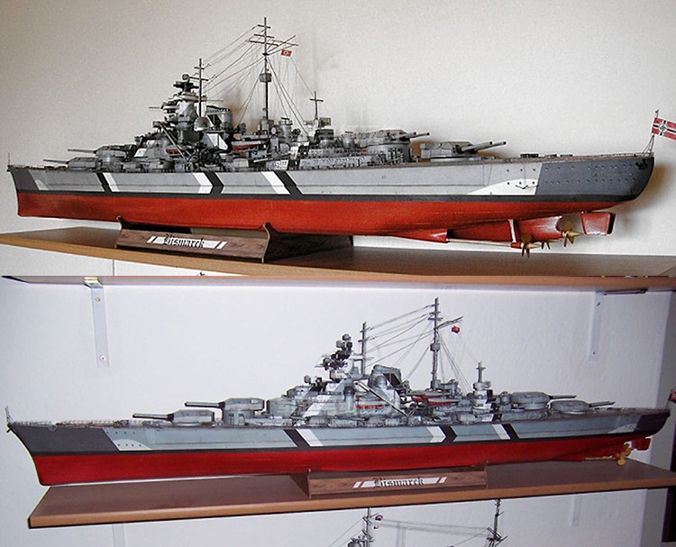 1:200 Scale Nazi German Battleship Bismarck DIY Handcraft Paper Model ...