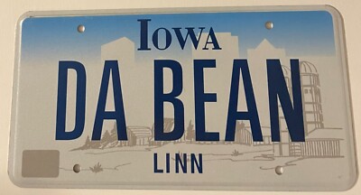 DA BEAN Vanity License Plate Iowa Brew Da Bean Coffee Shop Ba Da Bean ...