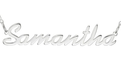 Samantha Name Plate Necklace Pendent Sterling Silver female ...