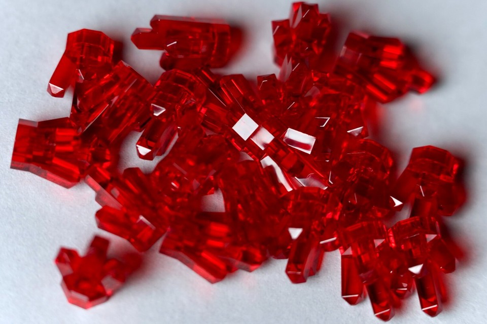 LEGO 20pc Trans Red Crystal 1x1 Rock 5 Point Gem Ruby Translucent Jewel ...
