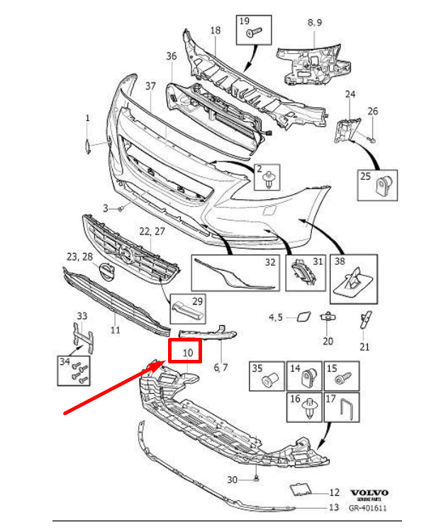 VOLVO V40 Schrägheck Frontstoßstange Unterbodenabdeckung 31455220 NEU ...