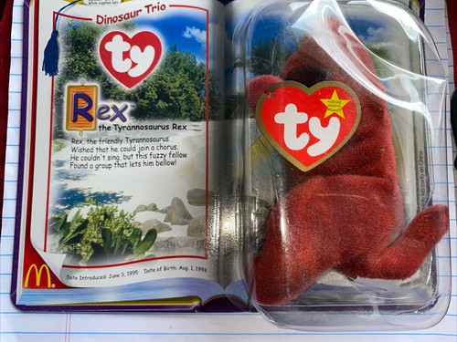 Ty Beanie Baby REX from the Dinosaur Trio New Sealed In Package ...