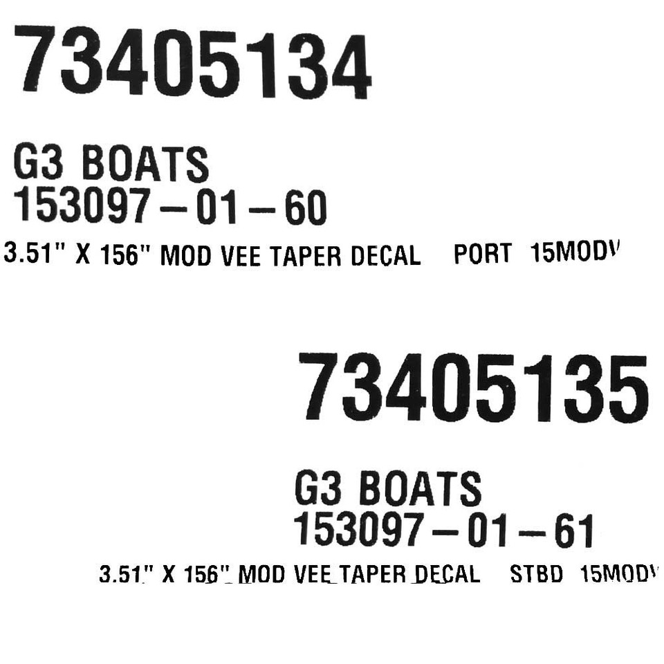 G3 Boat Hull Decal 73405134 / 73405134 | Matte Black Vinyl (Set of 2 ...