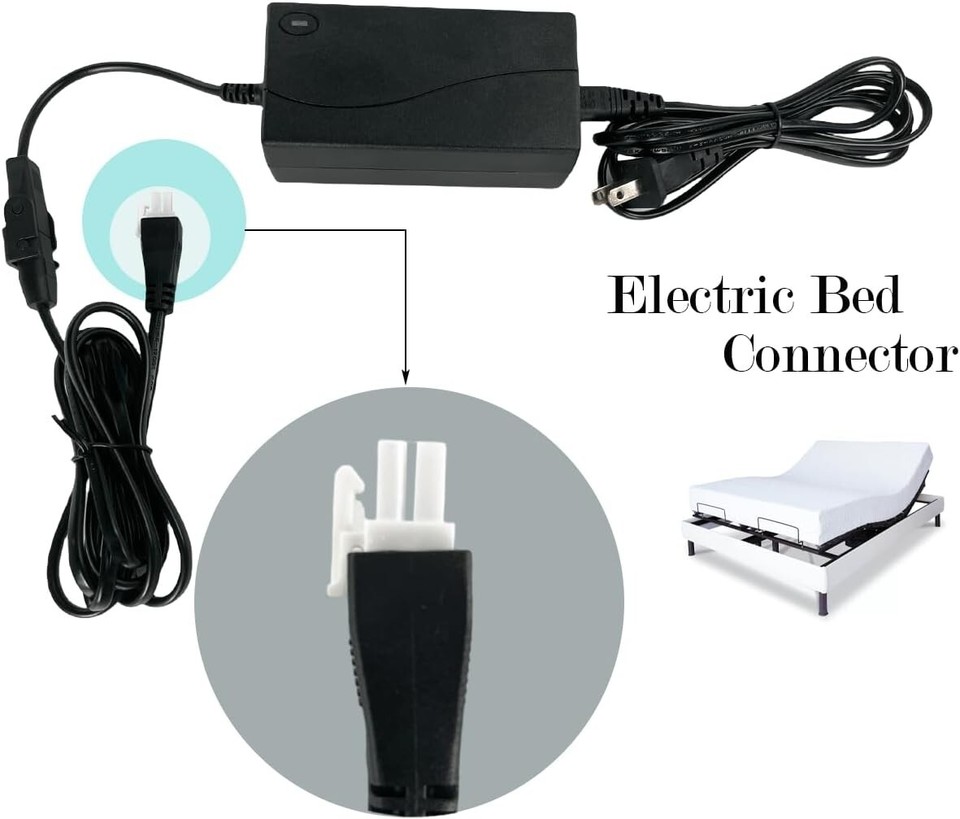 Adjustable Bed Power Adapter 3 Piece Kit for Tempur-Pedic Ashely Ergo ...