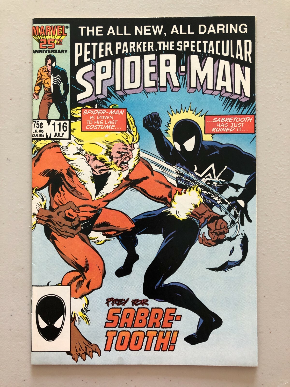 Spectacular Spider-Man #116 (1986) 1st Appearance Foreigner Sabretooth ...