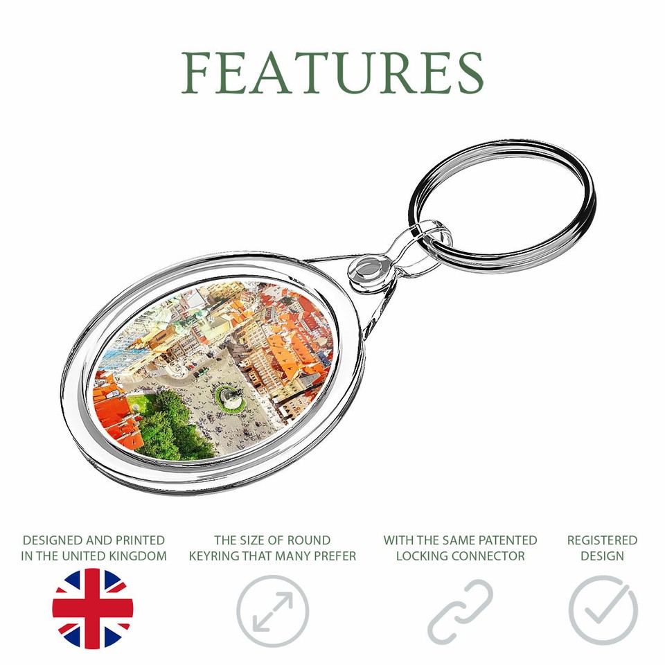 1 x Old Town Hall Prague Czech - Keyring IR02 Mum Dad Kid Birthday Gift ...