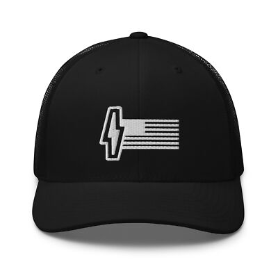 Ford Lightning Flag Hat, Embroidered Mesh Cap, Lightning F-150 Trucker ...