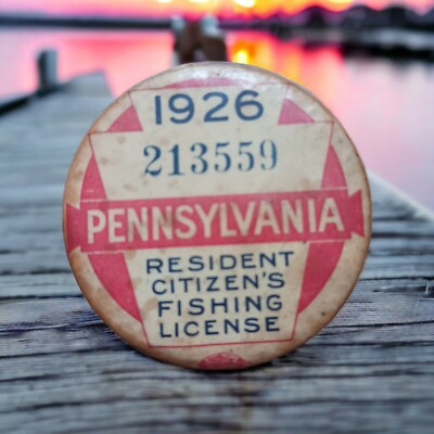 Licenses - Pennsylvania Resident Fishing License Pin Button